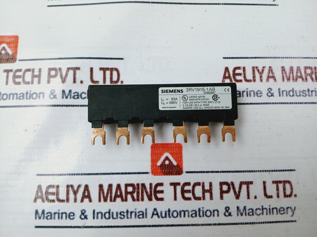 Siemens 3Rv1915-1Ab 3 Phase Busbar 63A 690V – Aeliya Marine Tech