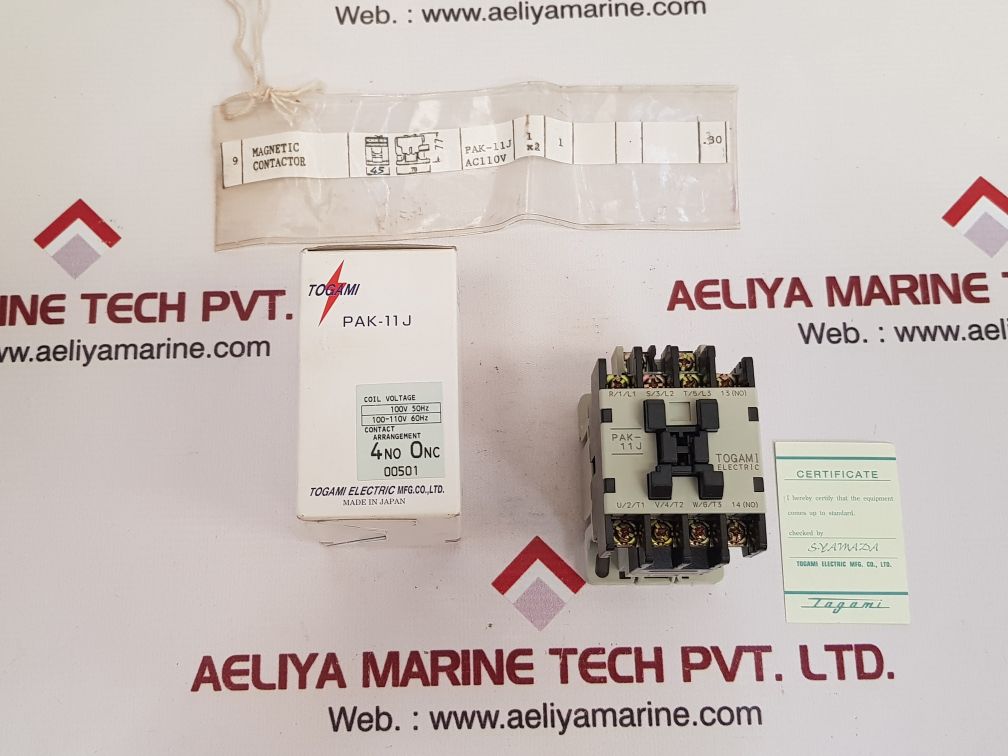 Togami electric pak-11j magnetic contactor – Aeliya Marine Tech