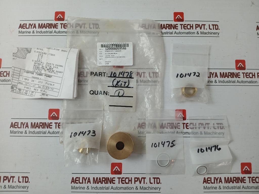 101478 X818 Pressure Regulator Seal Kit For Main Feed Pump Coffin Turbo ...
