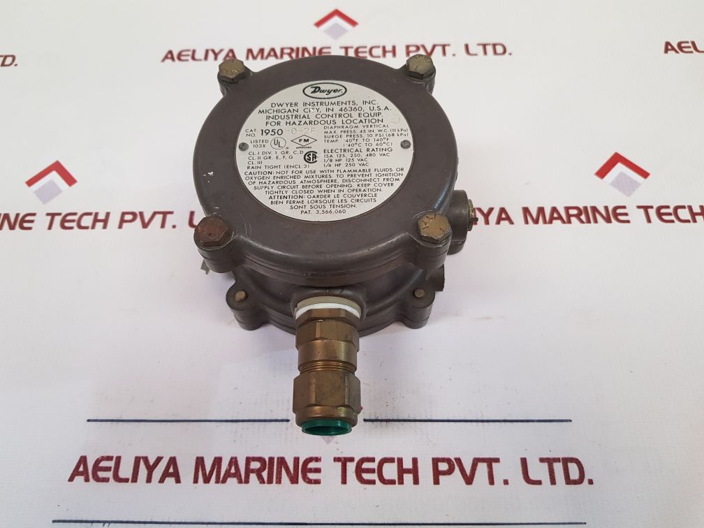 Dwyer 1950-0-2F Explosion Proof Pressure Switch Used – Aeliya Marine Tech