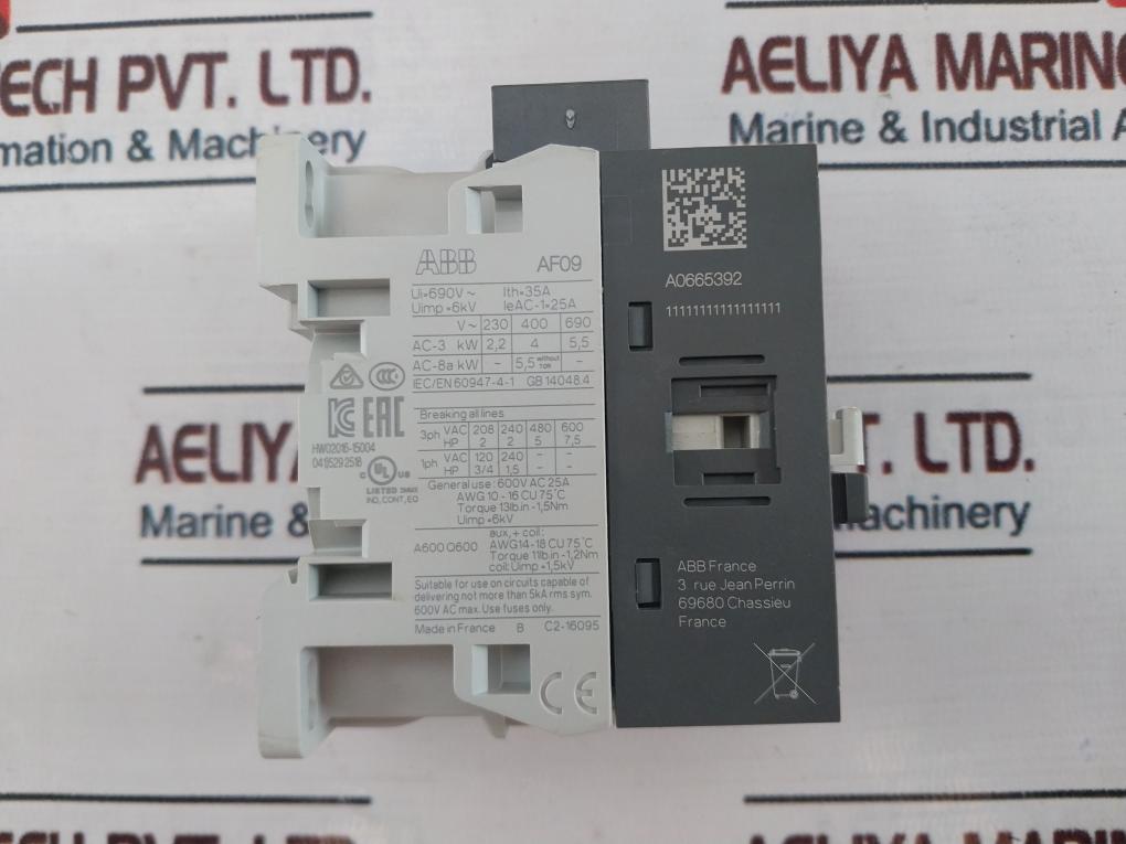 Abb Af09-30-10-13 Contactor 690V~ 35A 50/60Hz – Aeliya Marine Tech