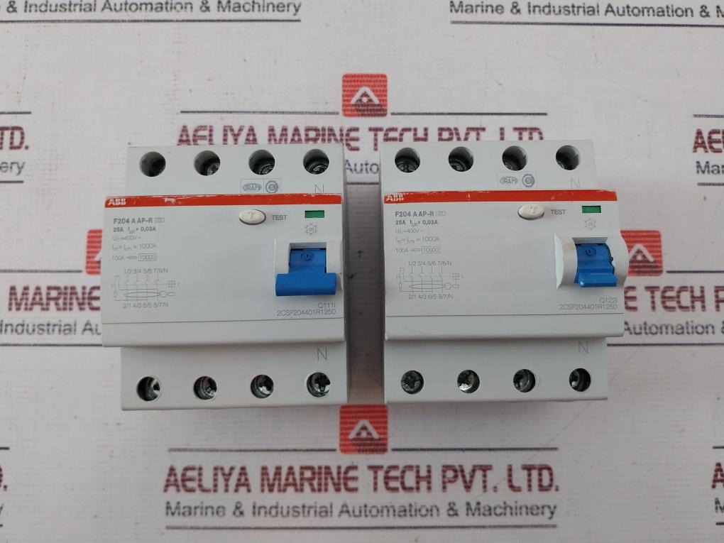 Abb F204 A Residual Current Circuit Breaker 2Csf204401R1250 Un= 400V ...