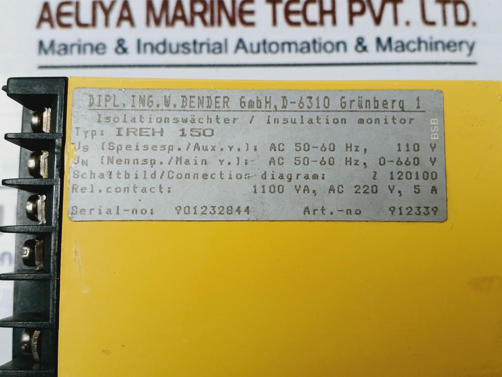 Bender Ireh 150 Insulation Monitor – Aeliya Marine Tech®