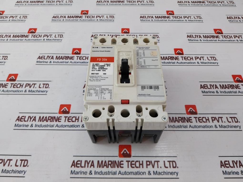 Cutler-hammer Fd 35K 3 Pole Circuit Breaker Fd3030 30Amps – Aeliya ...