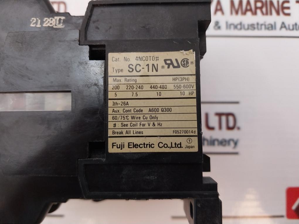 Fuji Electric Sc-1N[26] Magnetic Contactor 50A – Aeliya Marine Tech