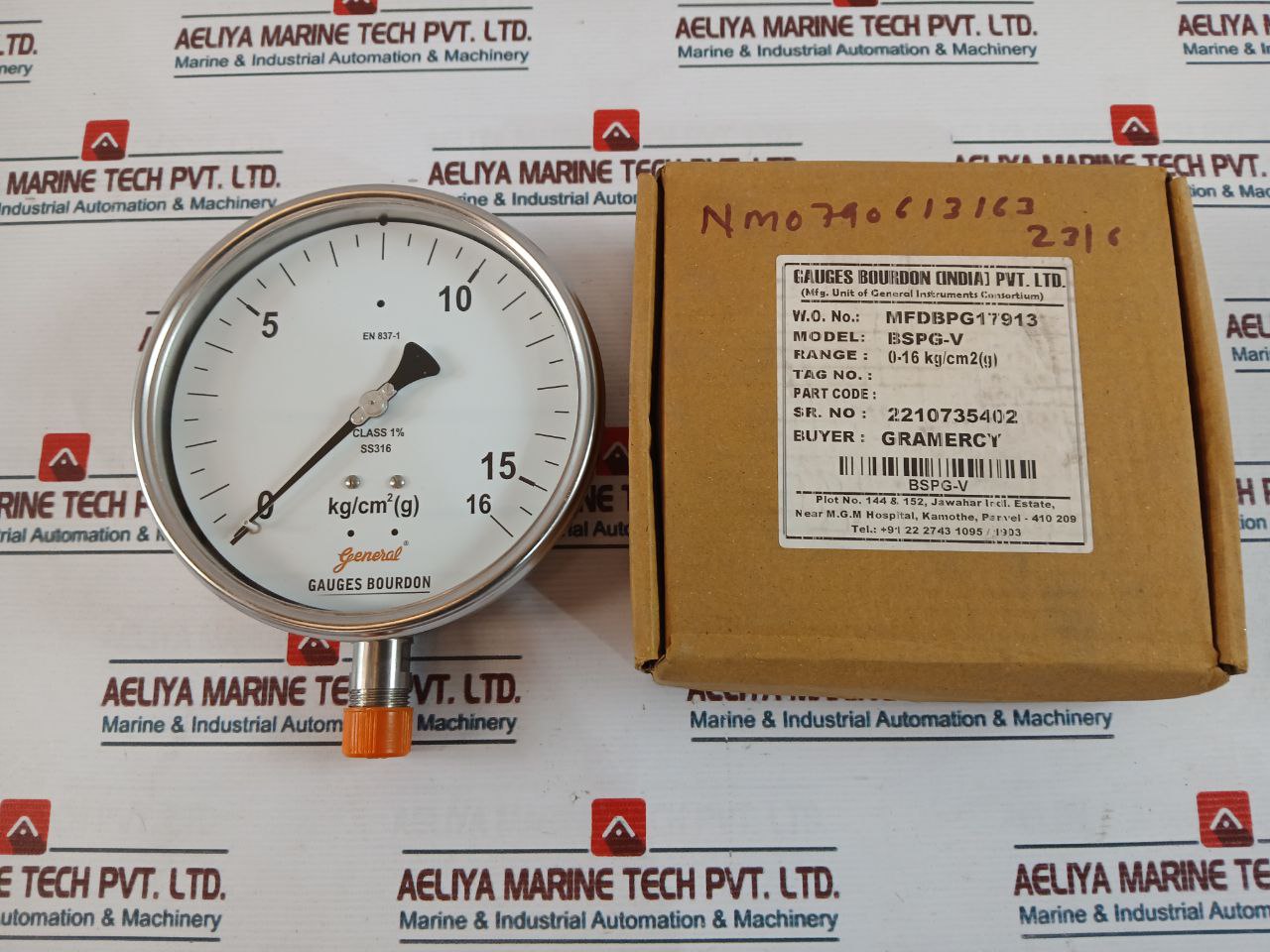Gauges Bourdon Bspg-v Pressure Gauge 0-16 Kg/Cm2 – Aeliya Marine Tech