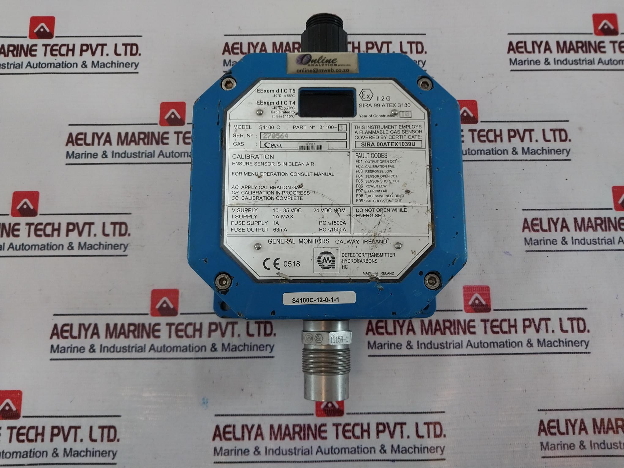 General Monitors S4100 C Detector/Transmitter 31100-3 – Aeliya Marine Tech