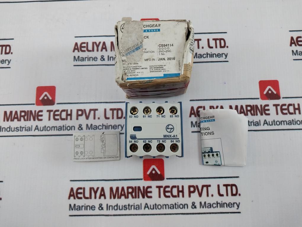 L&T Mnx-a1 Add-on Auxiliary Contact Block 415V 10A – Aeliya Marine Tech
