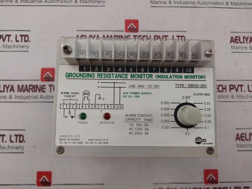 Luxco Sbdg-241 Grounding Resistance Monitor 125V 5A – Aeliya Marine Tech