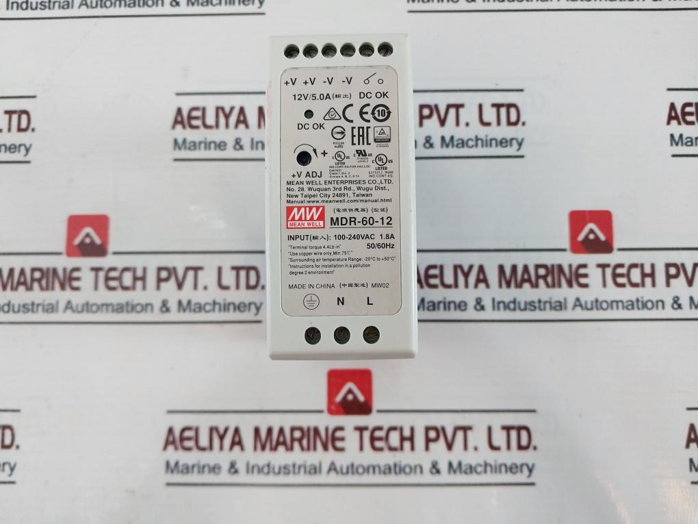 Mean Well Mdr-60-12 Switchmode Power Supply 100-240Vac 1.8A 50/60Hz ...
