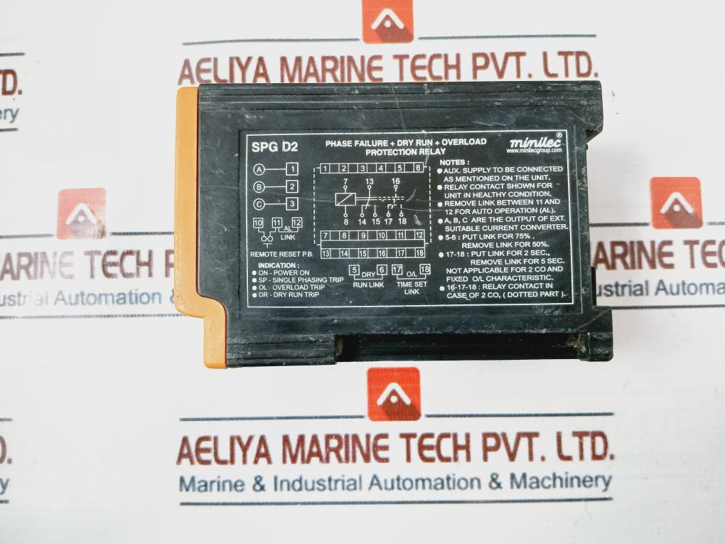 Minilec Spg D2 Phase Failure+Dry Run+Overload Protection Relay – Aeliya Marine Tech
