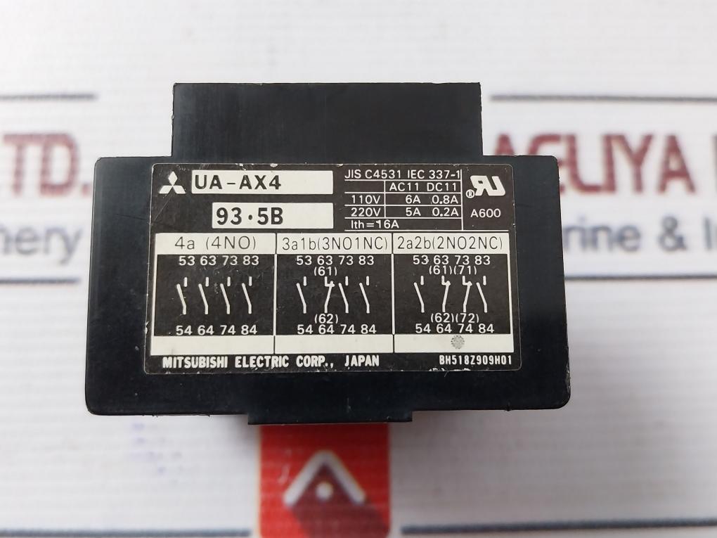 Mitsubishi Ua-ax4 Auxiliary Contact Block – Aeliya Marine Tech