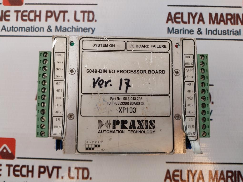 Praxis Automation 98.6.049.706, 6049-din I/O Processor Board Xp103 ...