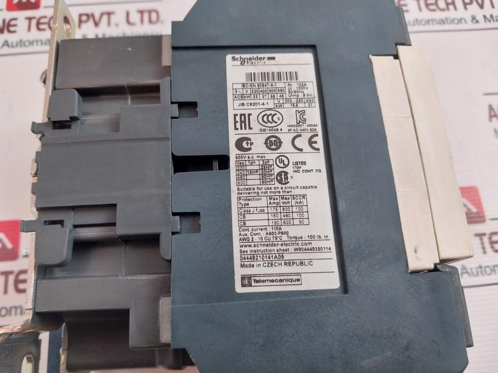Schneider Electric Lc1D80 Contactor 230V 50/60Hz – Aeliya Marine Tech