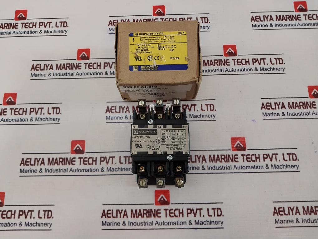 Square D 8910Dpa33V14Y124 Definite Purpose Contactor 24V~ 50/60Hz ...