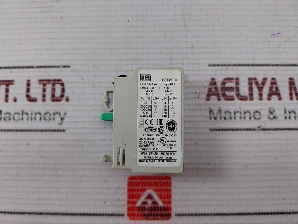 Weg Bcxmf10 Auxiliary Contact Block – Aeliya Marine Tech
