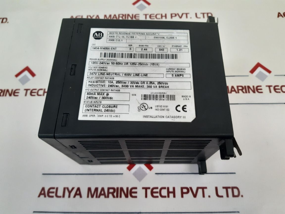 Allen-bradley 1404-m 405A-ent Ethernet Power Monitor 120V-240Vac 50-60 ...