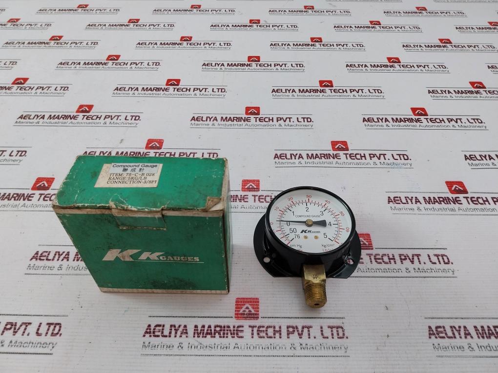 Kk Gauges 75-c-b 028 Compound Gauge 5Kg/Lb – Aeliya Marine Tech®
