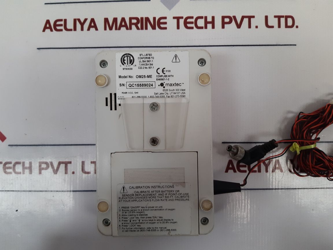 Maxtec Om25-me Oxygen Monitor Analyzer With Cable – Aeliya Marine Tech