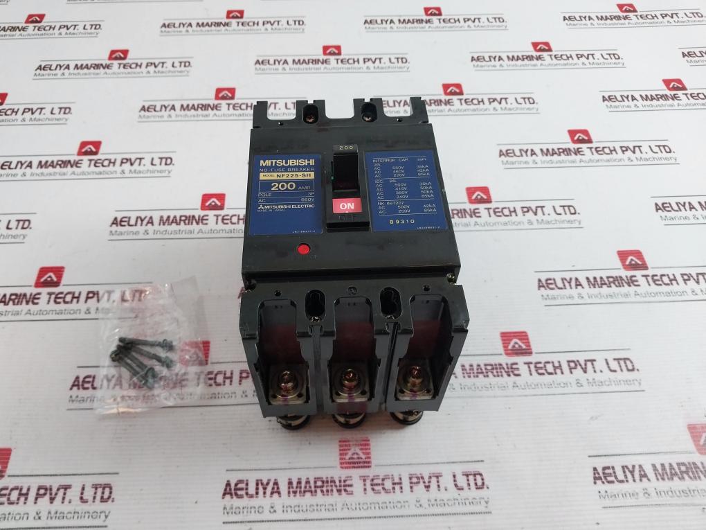 Mitsubishi Nf225-sh 3 Pole No-fuse Circuit Breaker 200 A 380-450V 50 ...