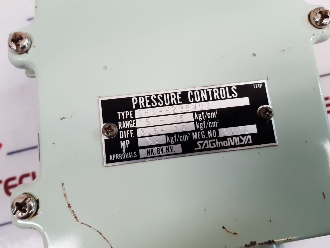 Saginomiya Sps-h235Wu3 Pressure Switch – Aeliya Marine Tech