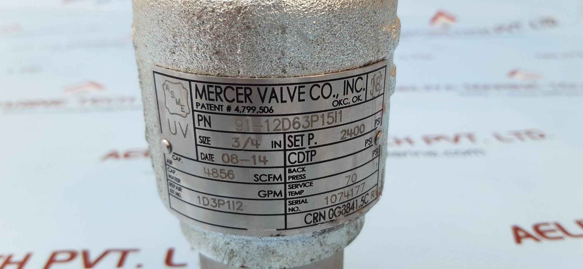 Mercer 91-12d63p15I1 relief valve – Aeliya Marine Tech