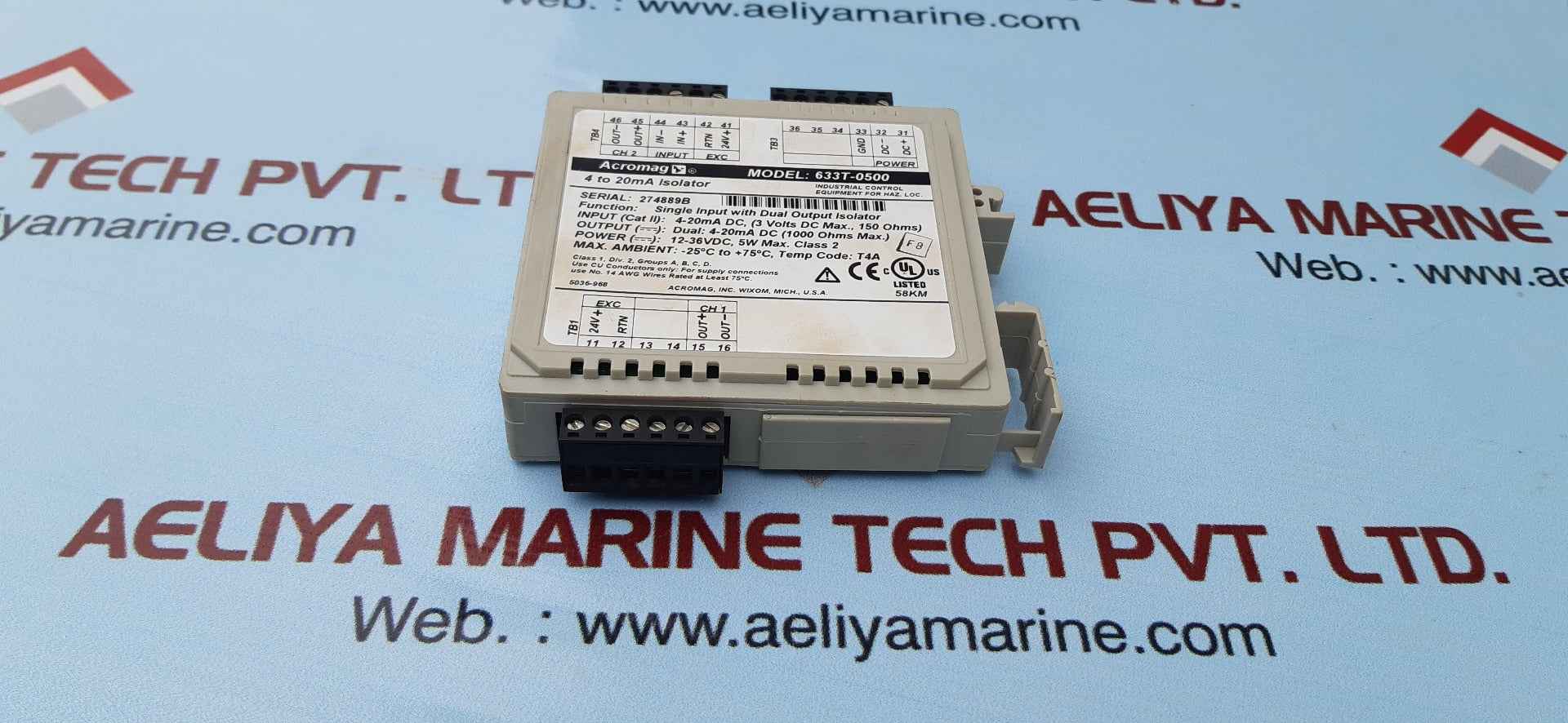 Acromag 633t-0500 splitter isolator 4 to 20ma – Aeliya Marine Tech