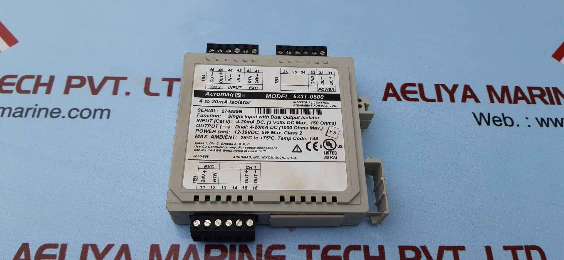 Acromag 633t-0500 splitter isolator 4 to 20ma – Aeliya Marine Tech
