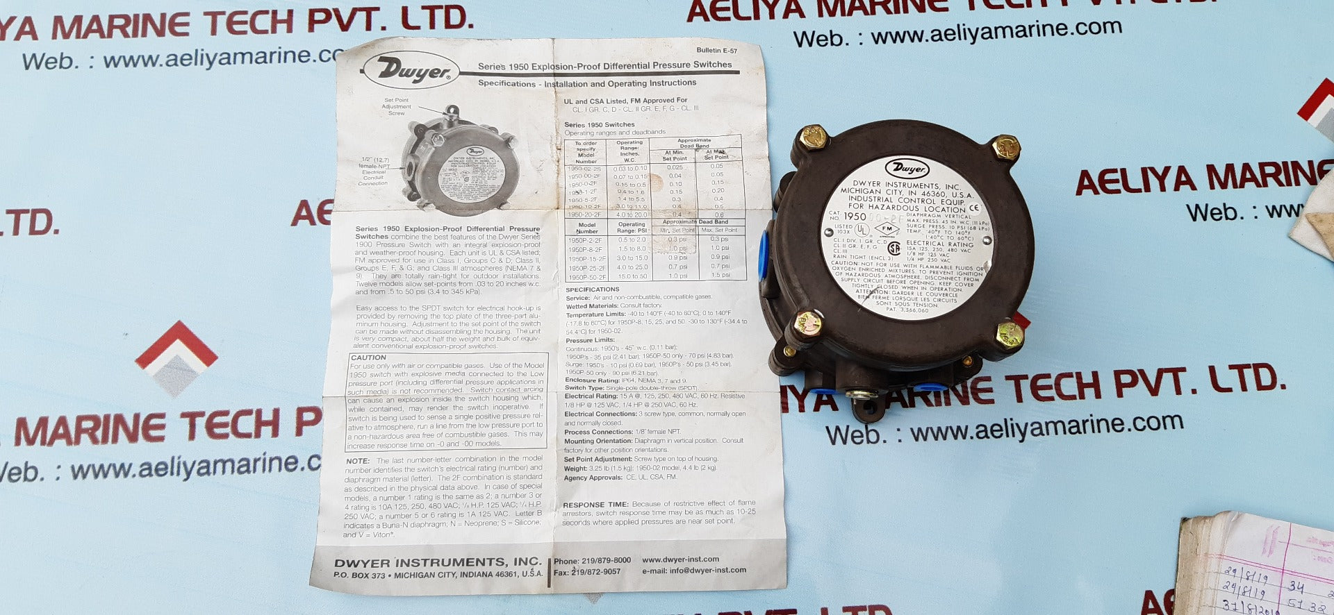 Dwyer 1950 00-2f explosion-proof differential pressure switch – Aeliya ...