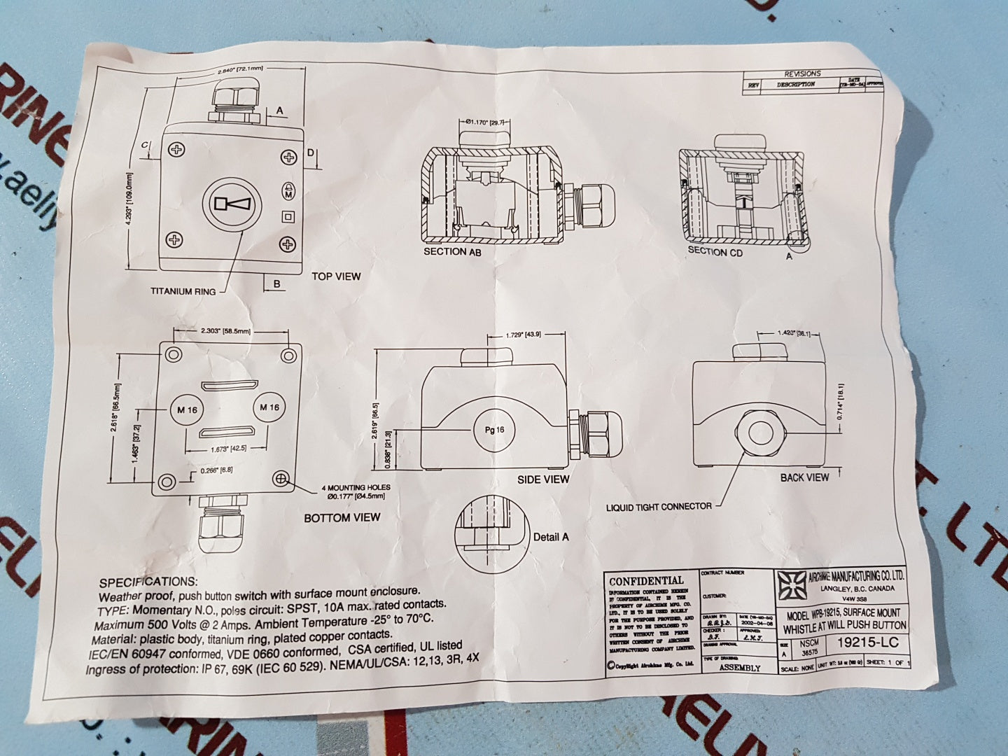 Airchime wpb-19215 surface mount whistle at will push button – Aeliya ...