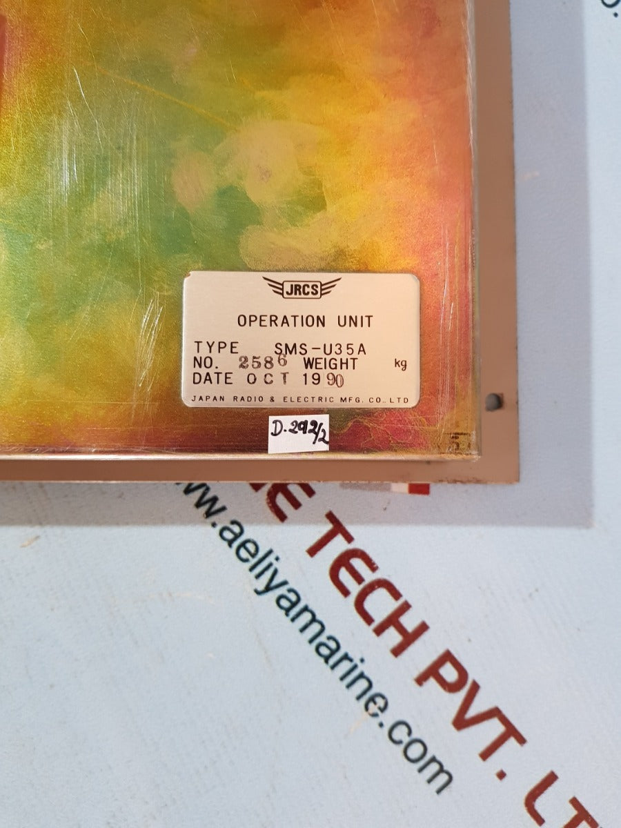 Jrcs sms-u35a operation panel – Aeliya Marine Tech