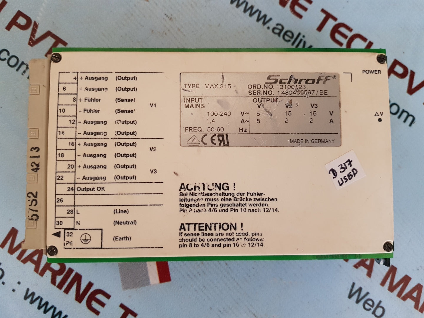 Schroff max 315 power supply – Aeliya Marine Tech®