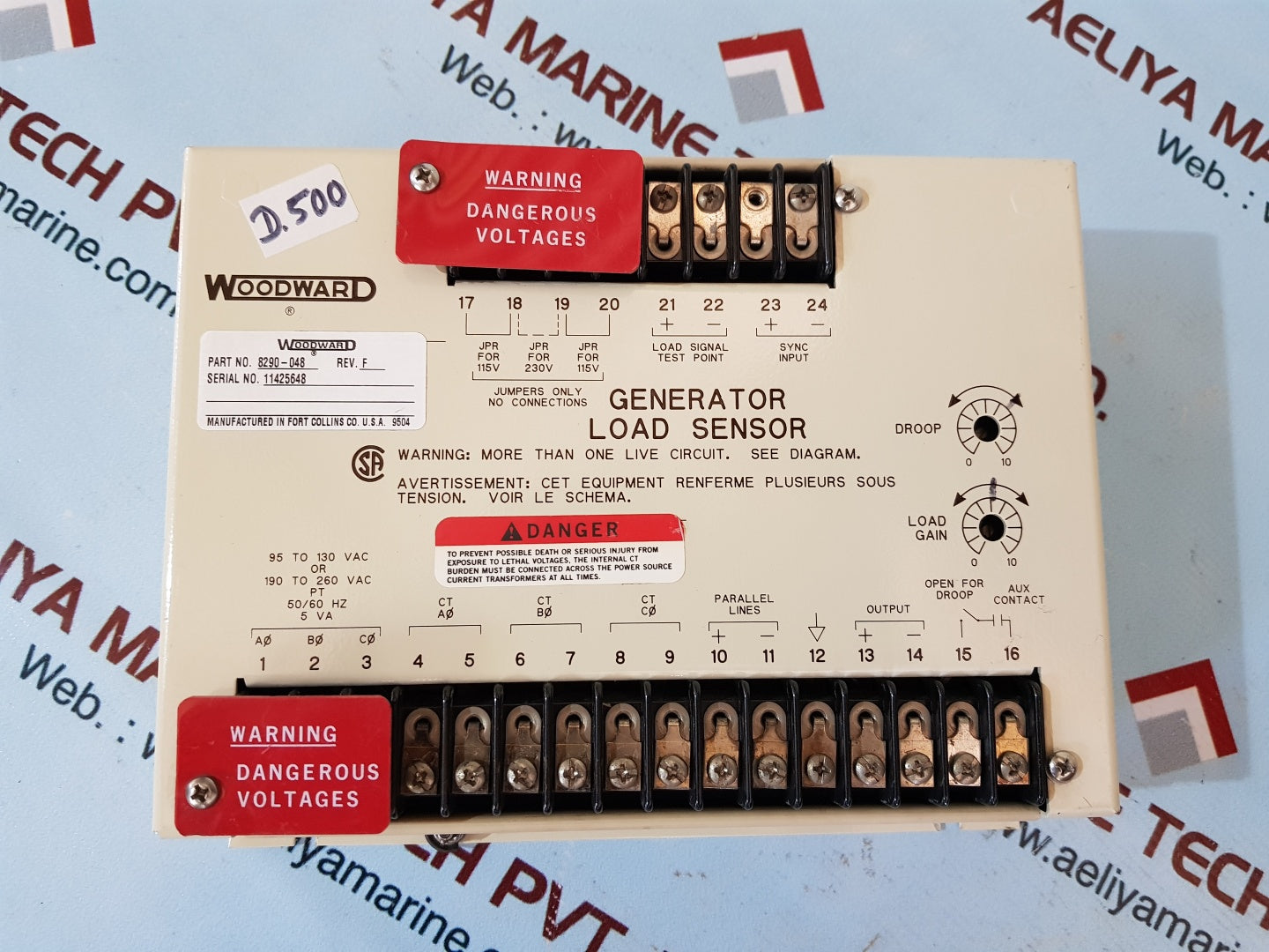 Woodward 8290-048 rev.f generator load sensor – Aeliya Marine Tech