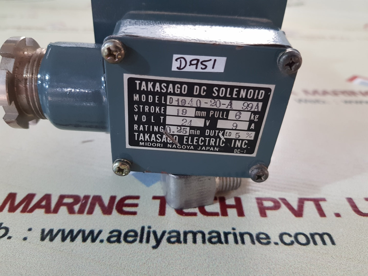 D-1940-20-A 99A DC Solenoid by Takasago Electric - 24V – Aeliya Marine Tech
