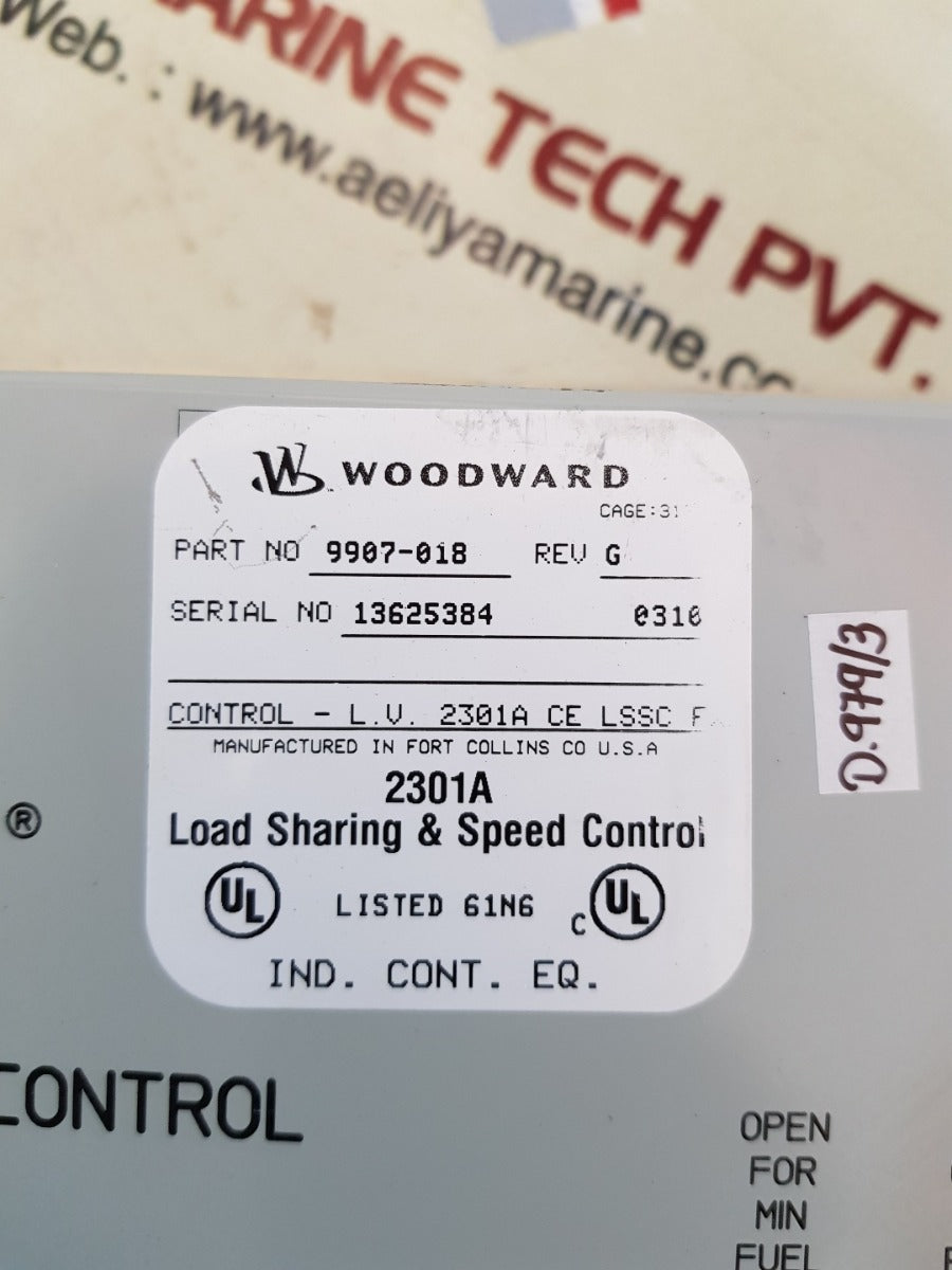 Woodward 9907-018 low voltage 2301a load sharing & speed control rev.G ...