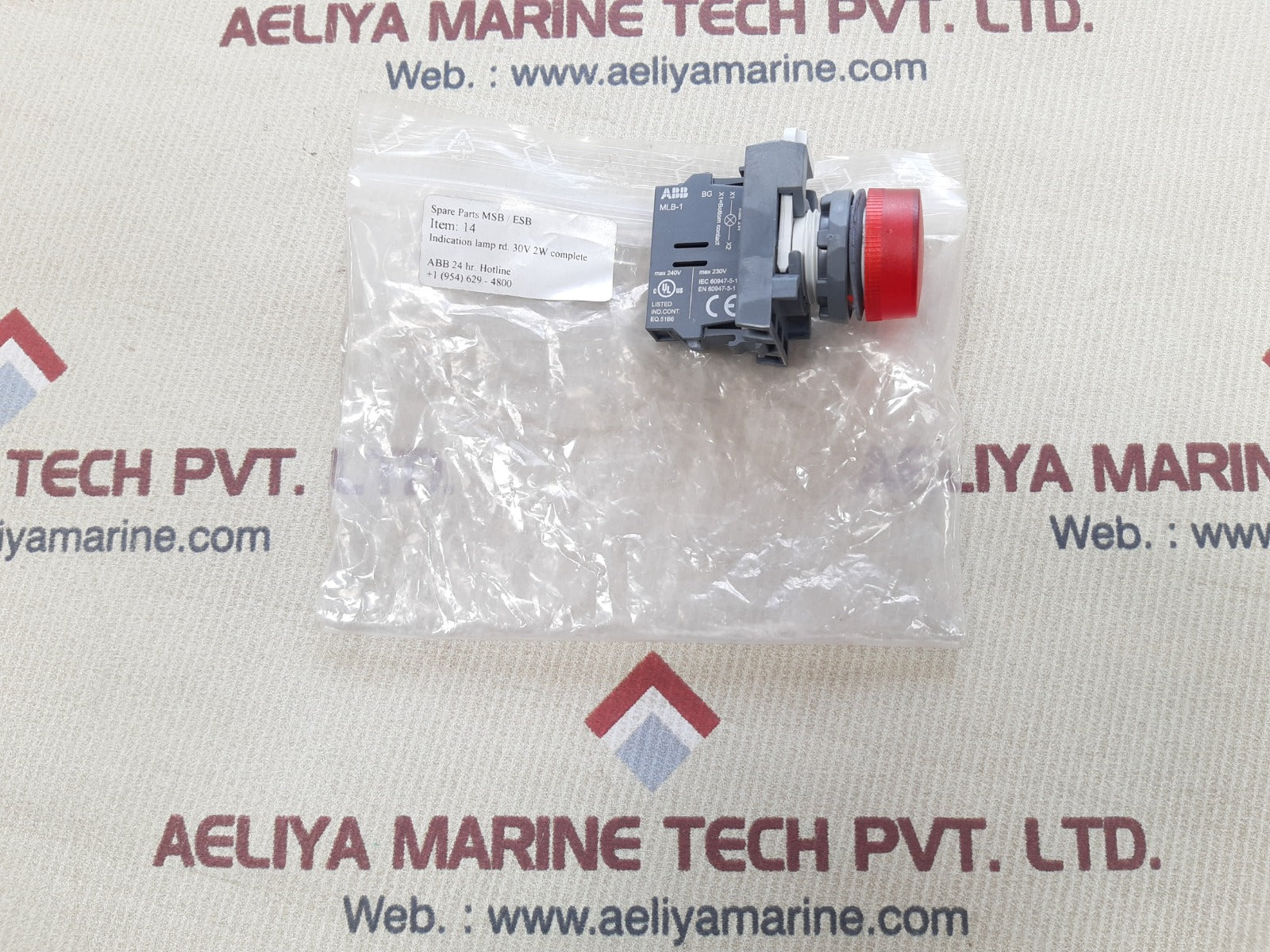 Abb mlb-1 red light with contact block – Aeliya Marine Tech