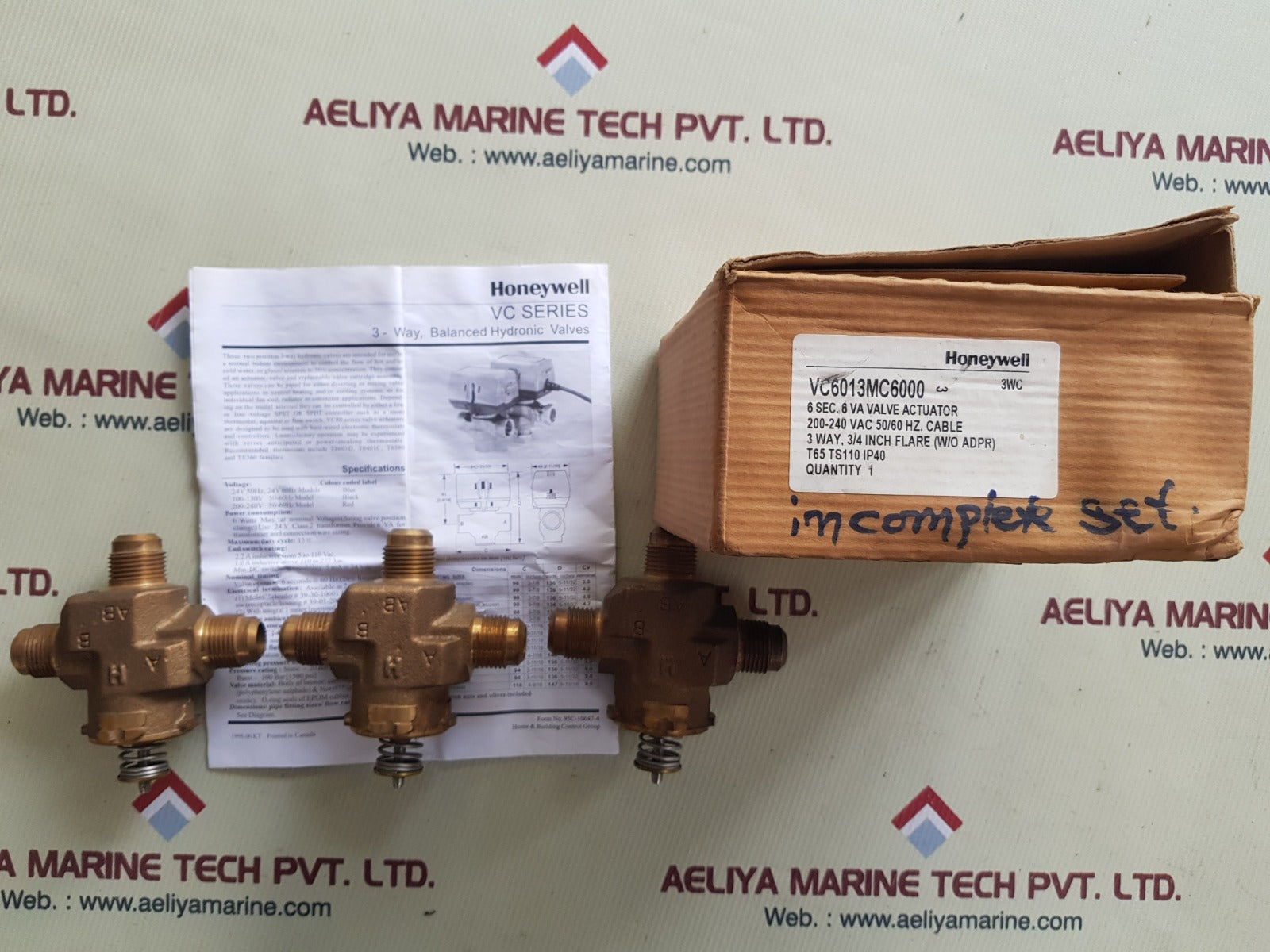 Honeywell vc6013mc6000 3-way balance hydronic valve – Aeliya Marine Tech®
