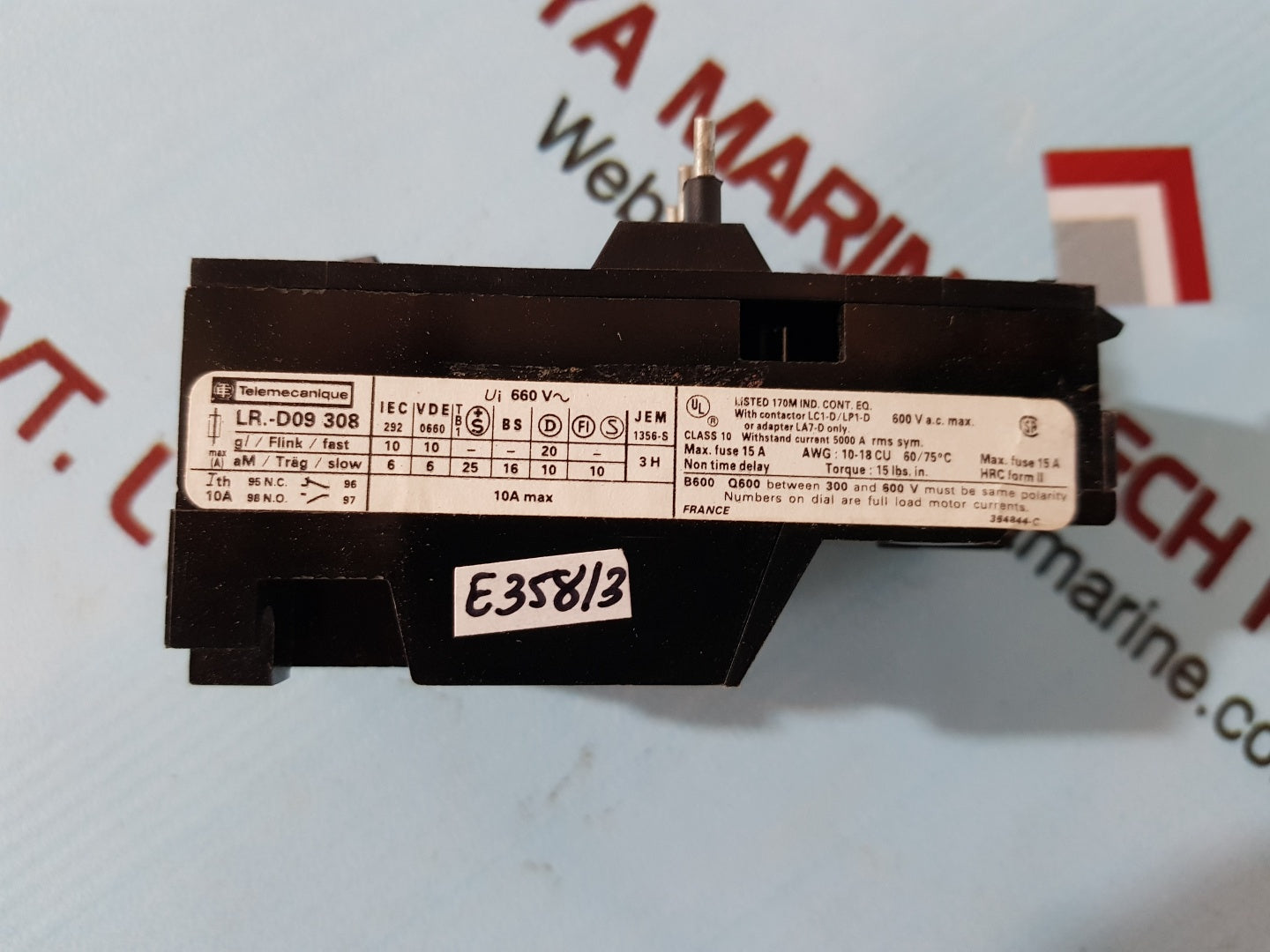 Telemecanique lr-d09 308 thermal overload relay – Aeliya Marine Tech