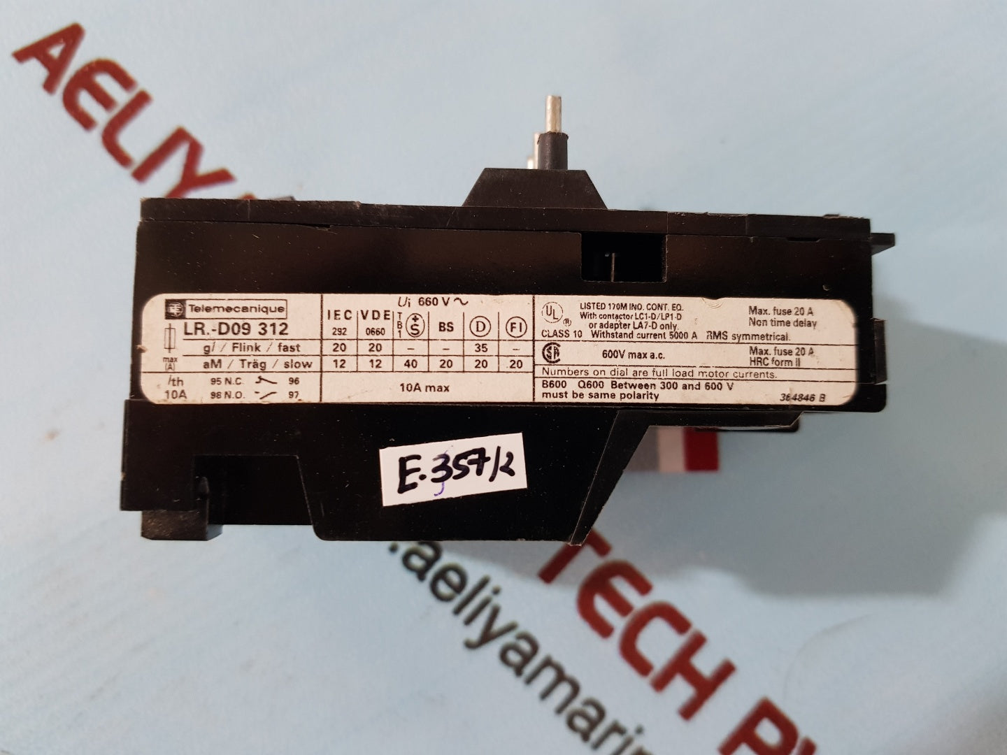 Telemecanique lr-d09 312 thermal overload relay – Aeliya Marine Tech