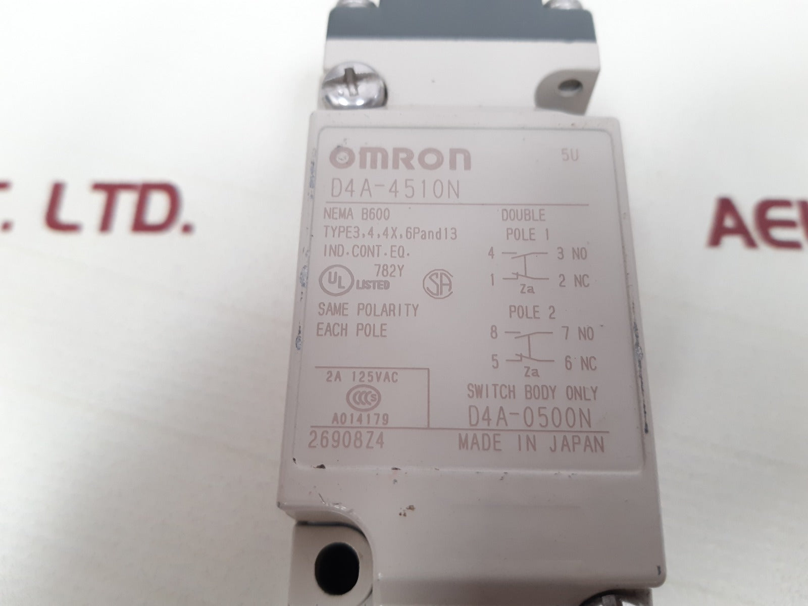 Omron d4a-4510n limit switch – Aeliya Marine Tech