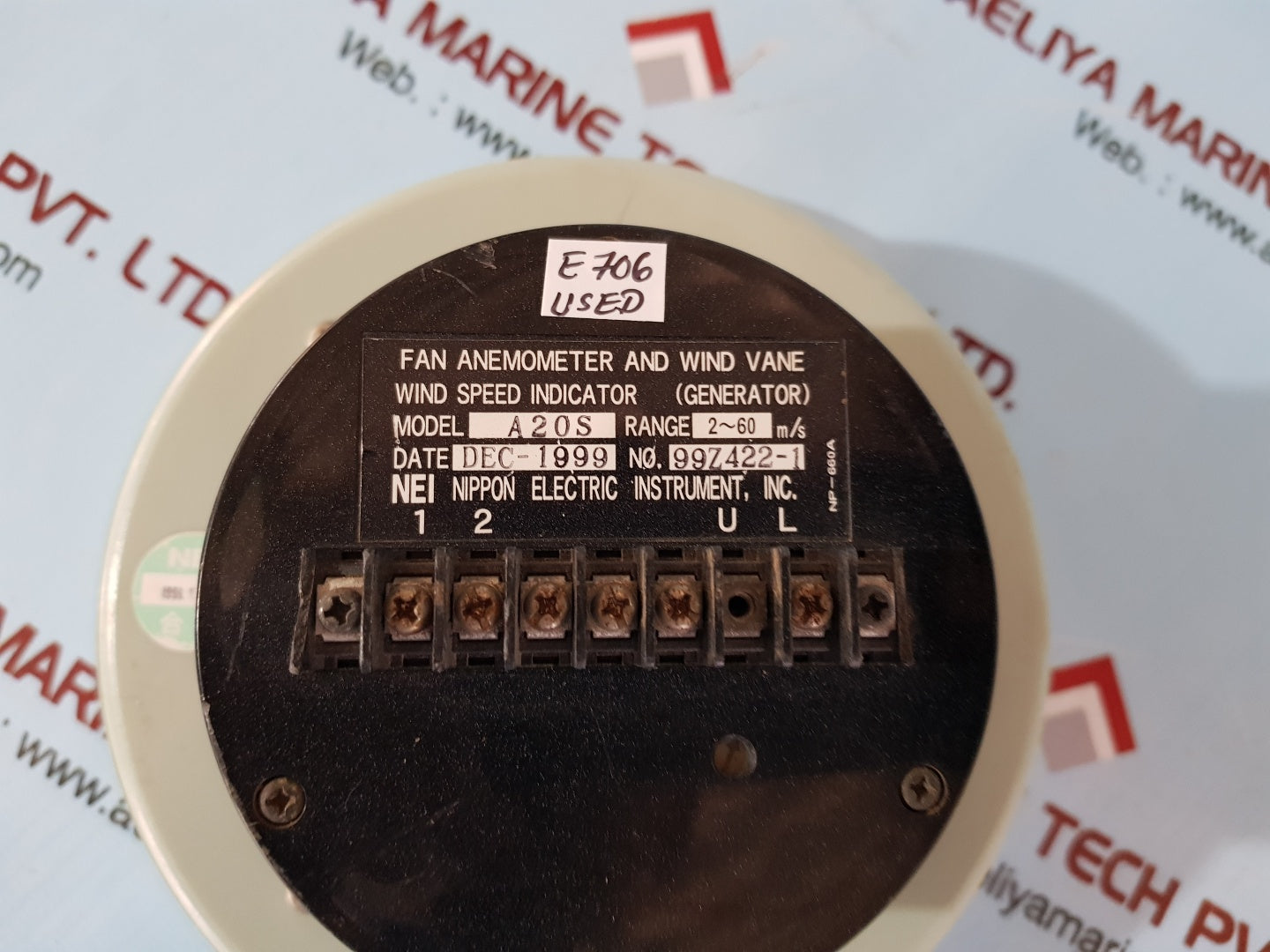 Nippon electric a20s wind speed indicator – Aeliya Marine Tech