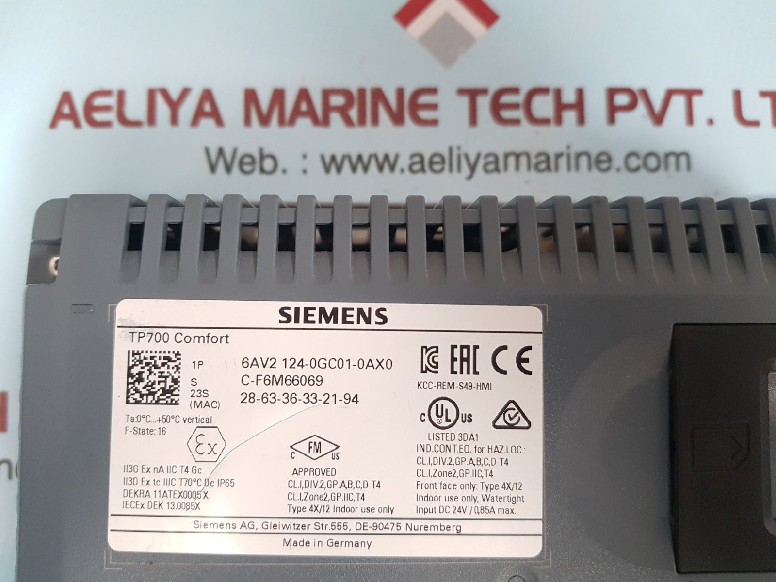 Siemens simatic hmi tp700 comfort touch screen panel 6av2 124-0gc01 ...