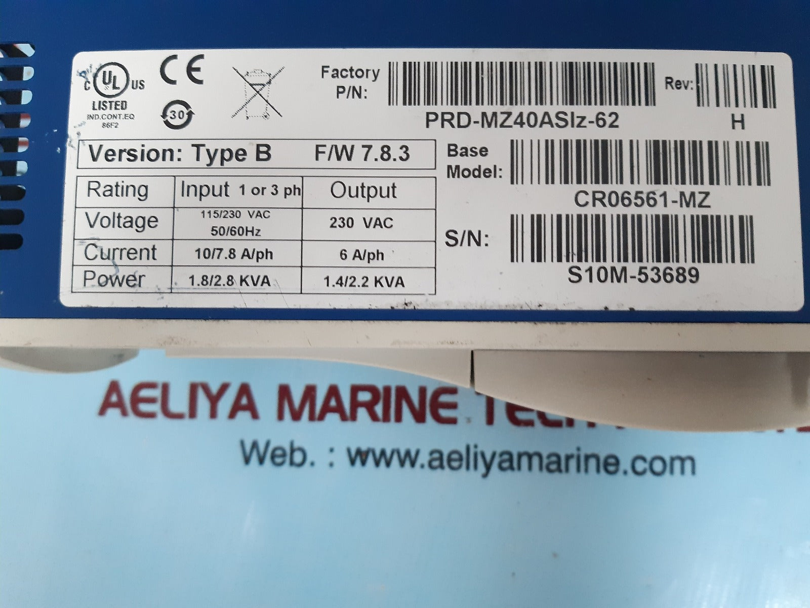 kollmorgen servostar cd model cr06561-mz servo drive rev:H – Aeliya Marine Tech®