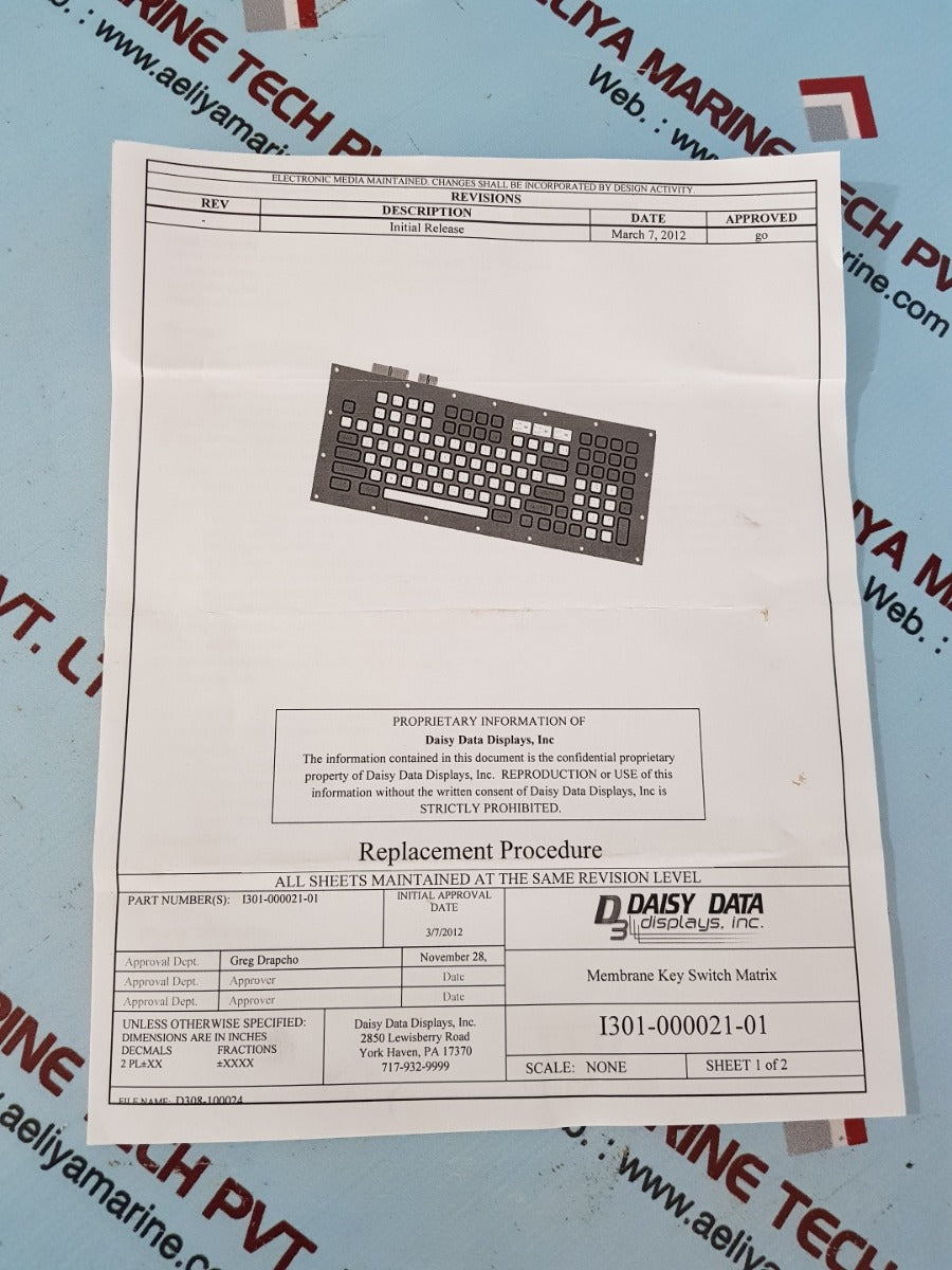 Membrane key switch matrix i301-000021-01 – Aeliya Marine Tech