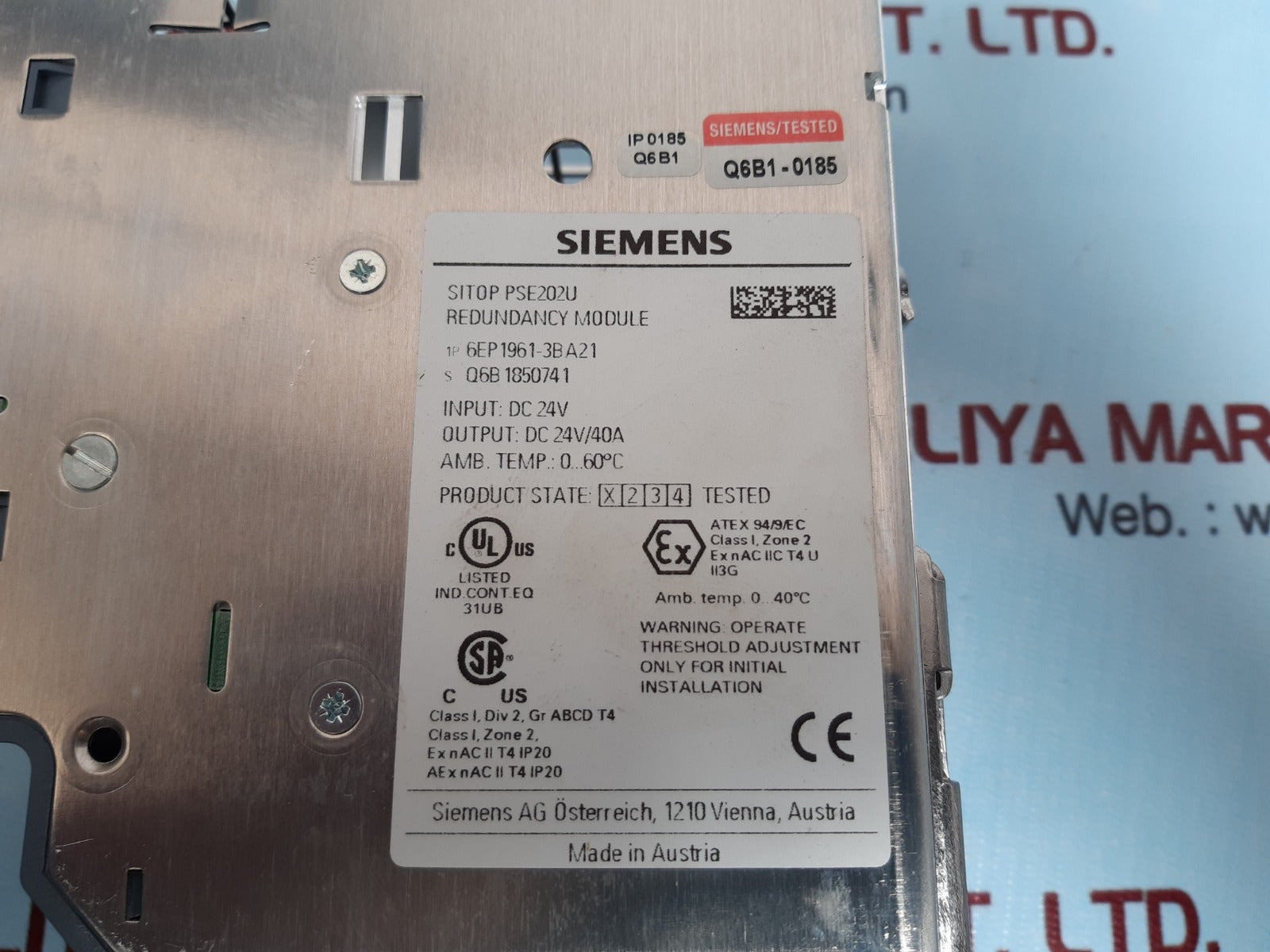 Siemens Sitop Pse202U 6Ep196-1-3Ba21 Redundancy Module – Aeliya Marine ...
