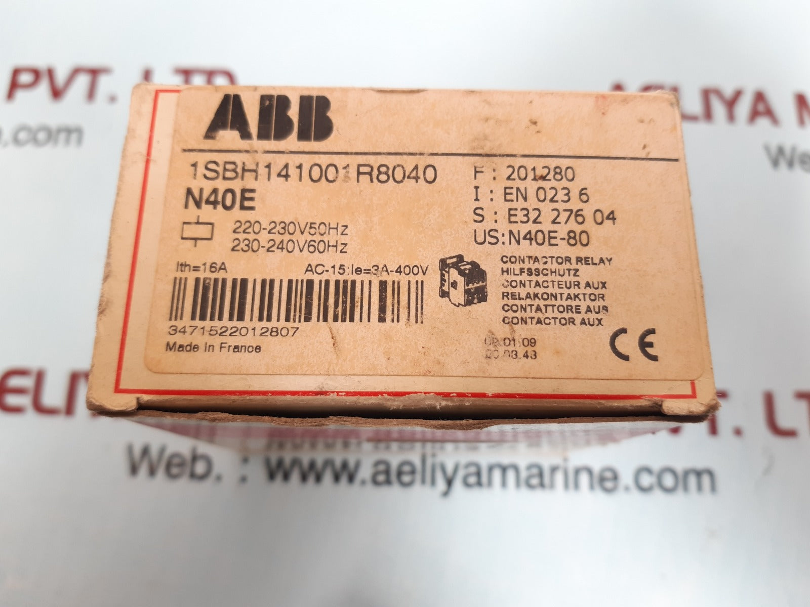 Abb n40e 1sbh141001r8040 contactor relay 220-230v50hz/230-240v60hz ...