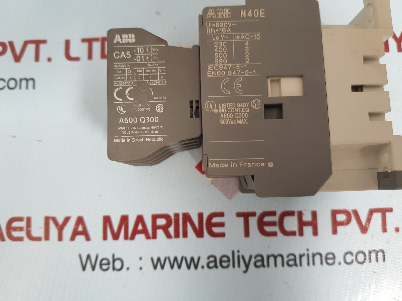ABB N40E/CA5-01 Contactor Starter Relay 16A 600VAC Max – Aeliya Marine ...