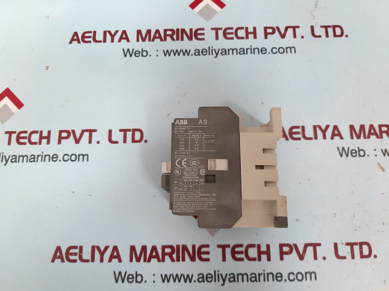 Abb a9-30-10 contactor 220-230v 50hz/ 230-240v 60hz – Aeliya Marine Tech