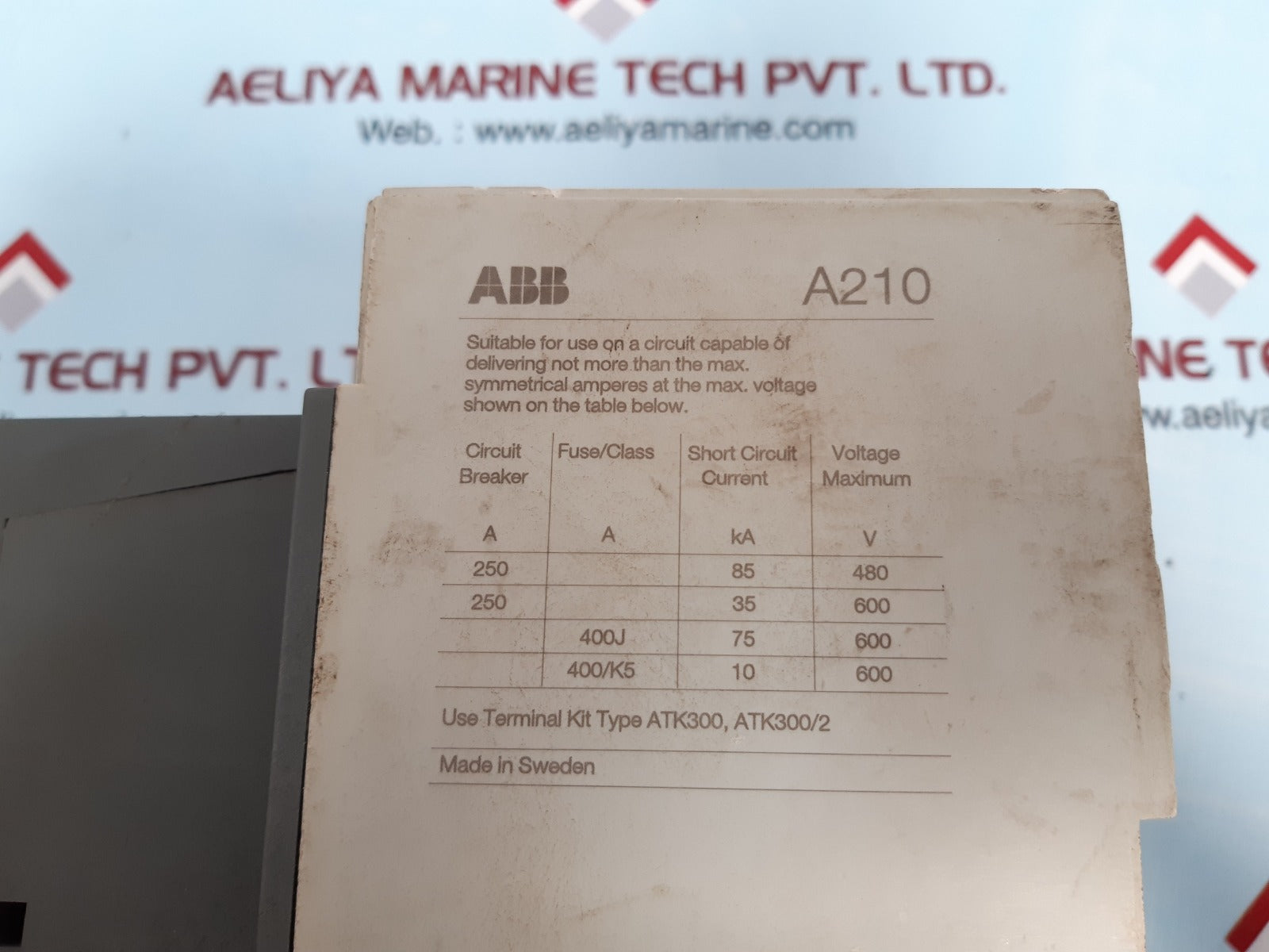 ABB A210-30 General Purpose Magnetic Contactor 220-230V 50Hz/230-240V ...
