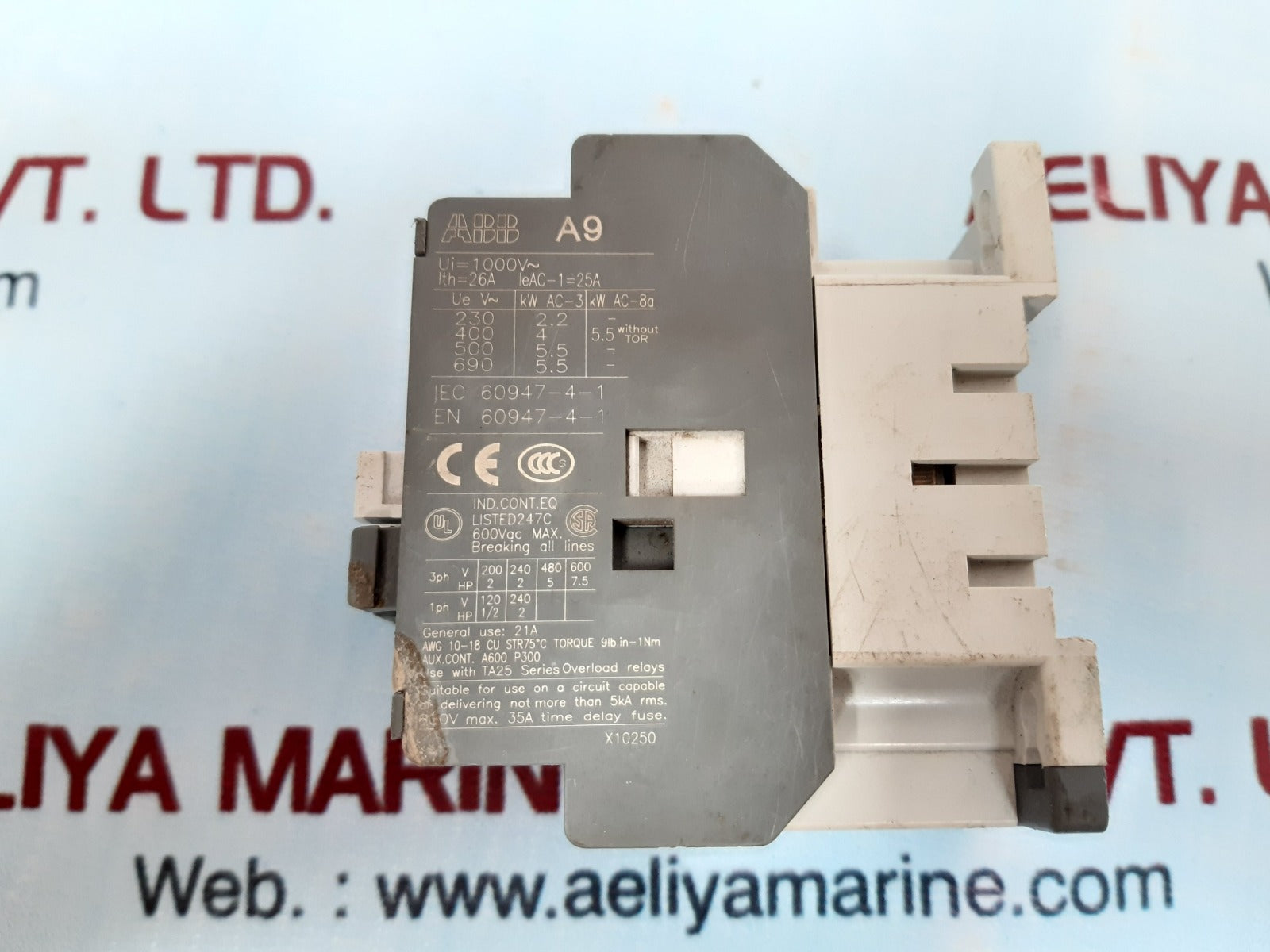 ABB A9-30-10 Magnetic Contactor 1000V 26A – Aeliya Marine Tech